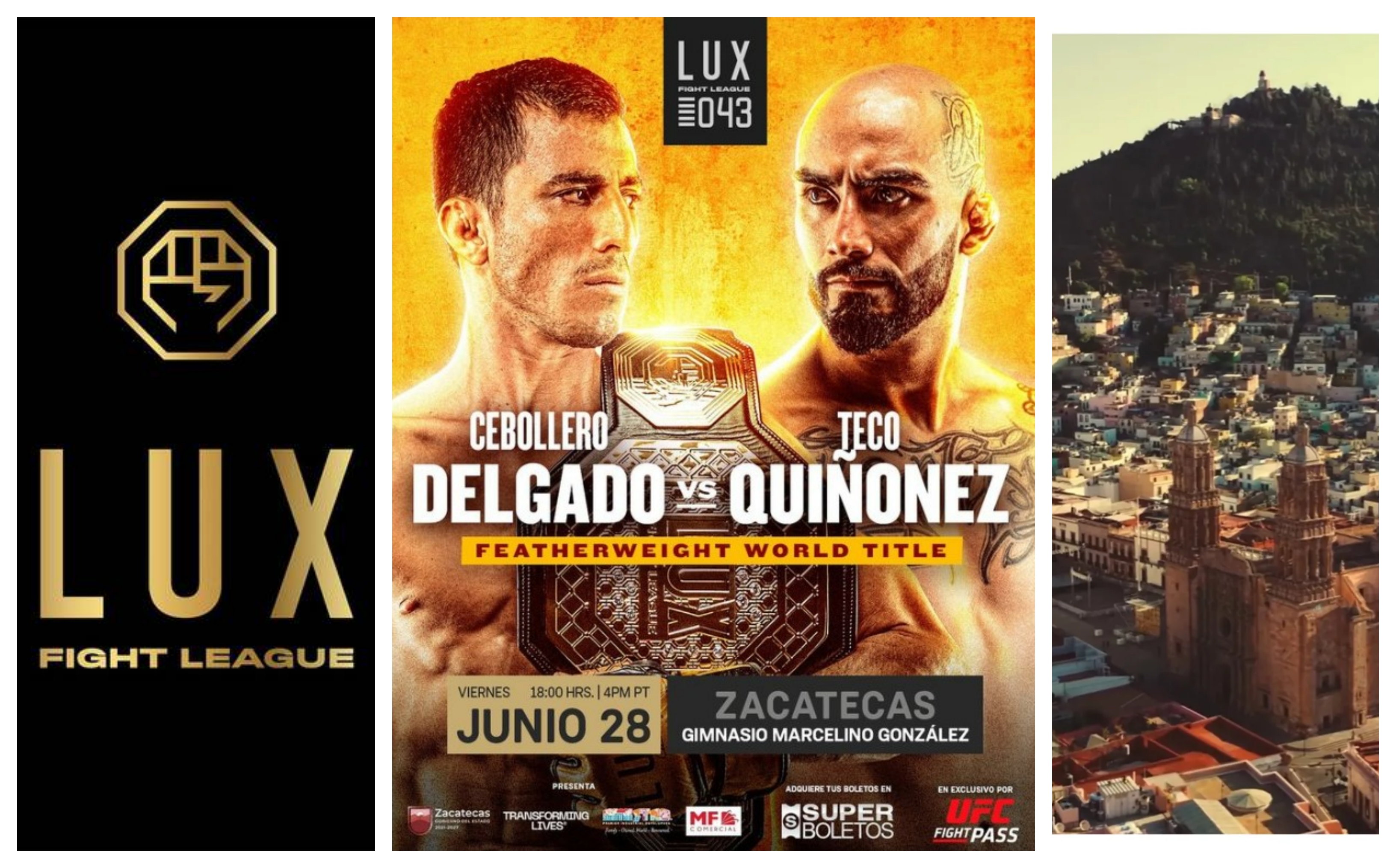 Se revela la espectacular cartelera de LUX 043, desde Zacatecas - LUX Fight League